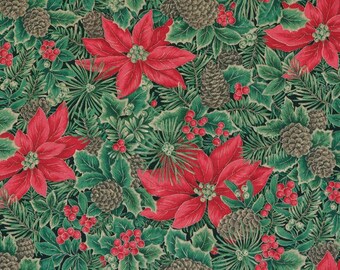Poinsettia fabric | Etsy