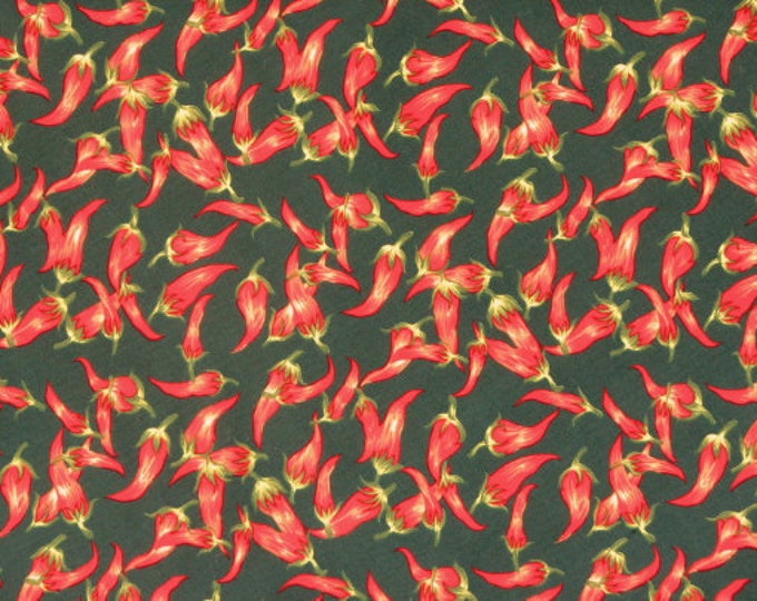 Cotton Fabric-hot Pepper Fabric-chili Pepper Fabric-red Pepper Fabric ...