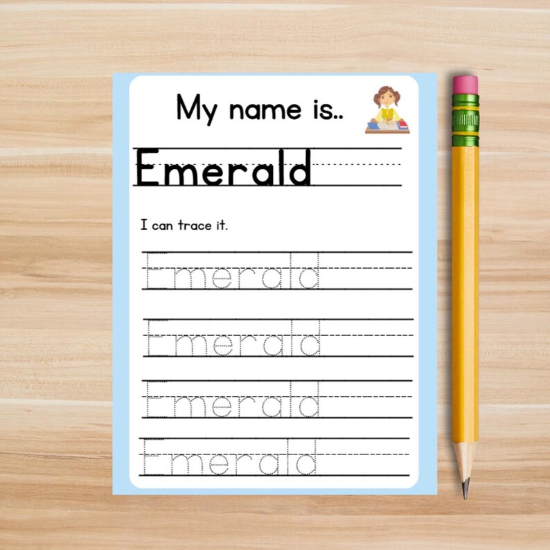 Custom Handwriting Practice Worksheet for Kids , Name Tracing Practice ...