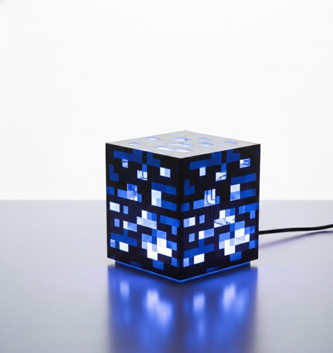 Minecraft Inspired Ore Lamp | Personalized LED Block Light | Gamer Desk ...