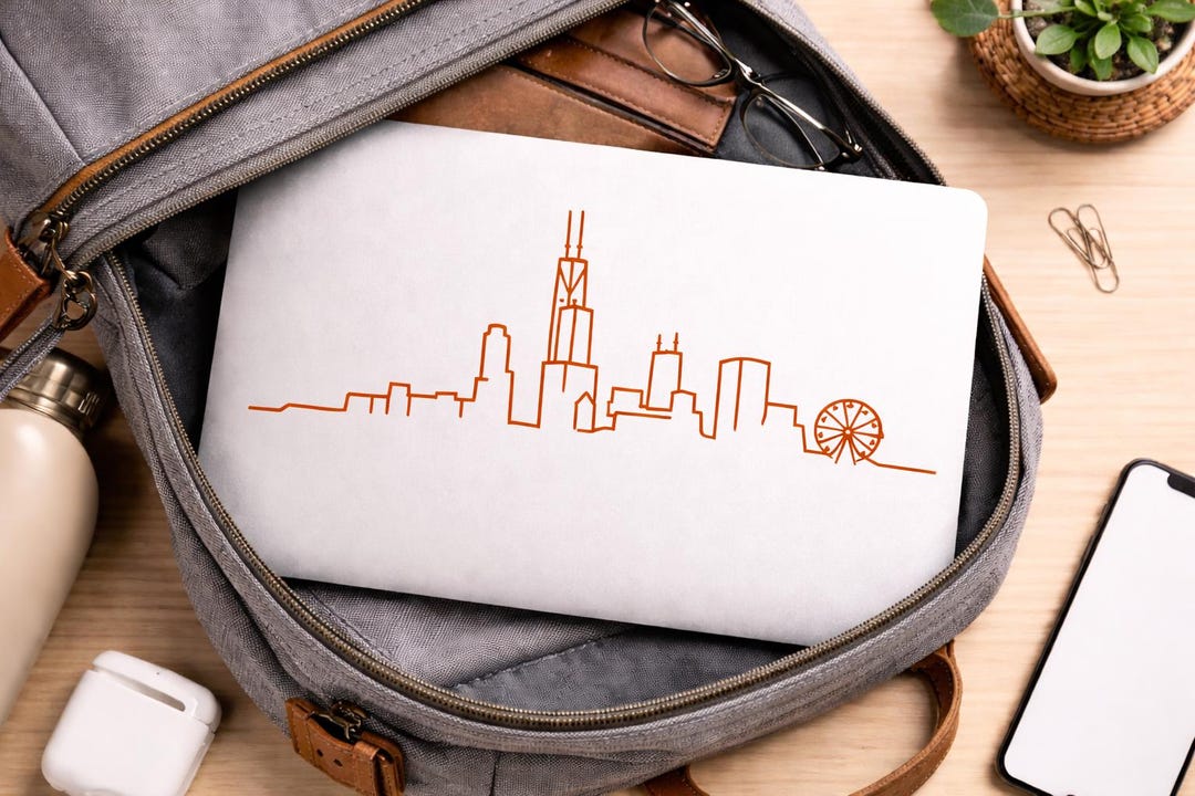 Chicago Skyline Vinyl Decal – Minimal Line Art Sticker - Etsy