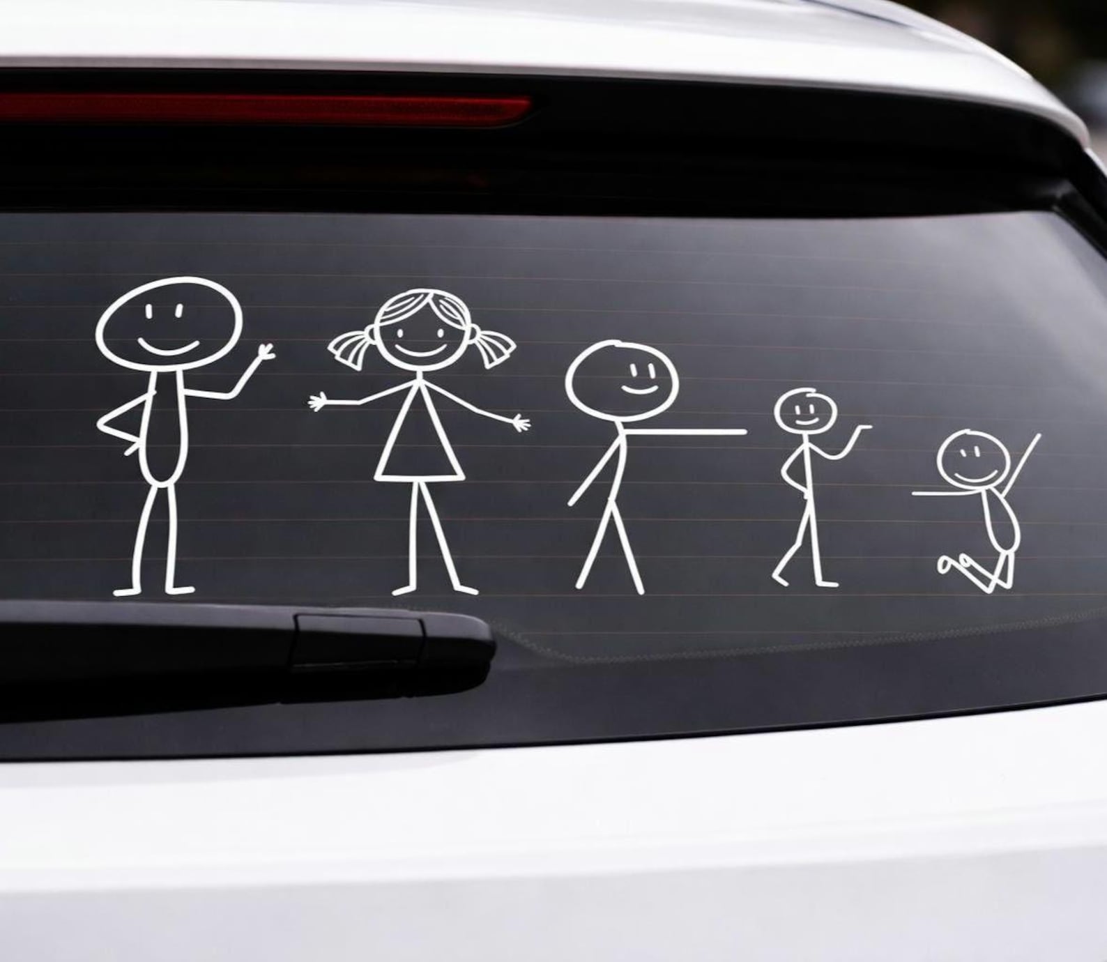 Custom Family Stick Figure Decals | Personalized Car Window Vinyl - Etsy