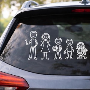 Custom Family Stick Figure Decals | Personalized Car Window Vinyl - Etsy