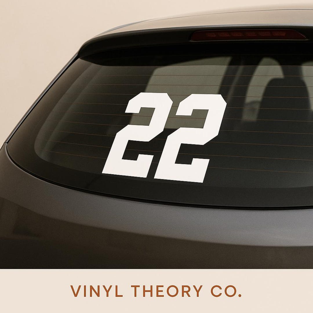 Custom Sports Number Vinyl Decal | Team Number Sticker for Car - Etsy