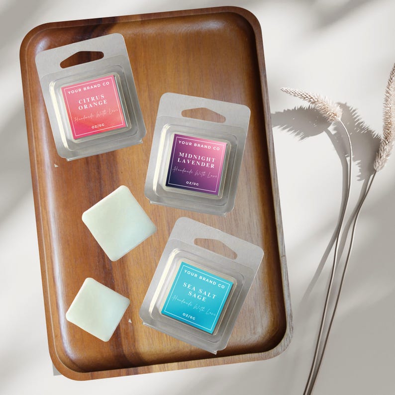 Square Wax Melt & Candle Sample Label Template Canva, Editable Free ...