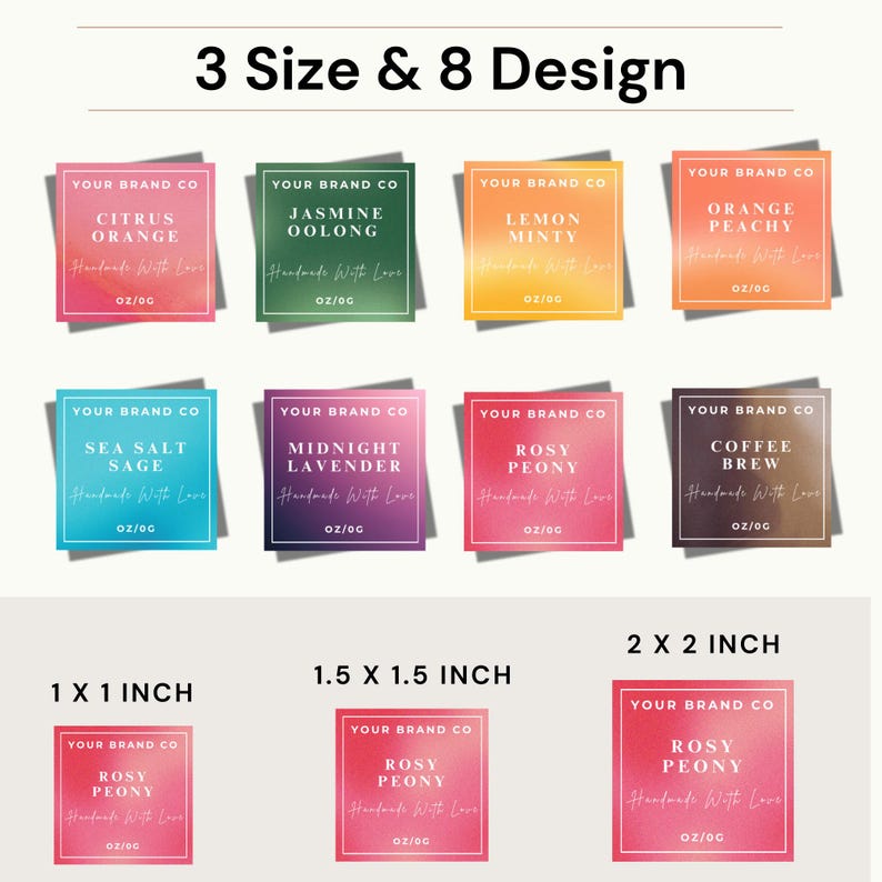 Square Wax Melt & Candle Sample Label Template Canva, Editable Free ...