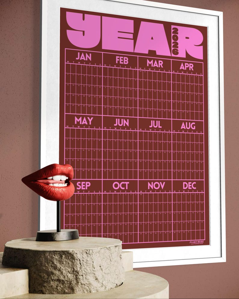 2026 Yearly Digital Calendar - A1 Format, Instant Download. ADHD ...
