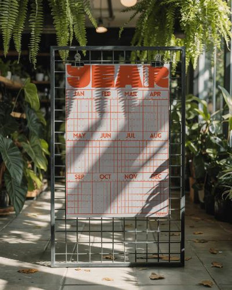 2026 Yearly Digital Calendar - A1 Format, Instant Download. ADHD ...