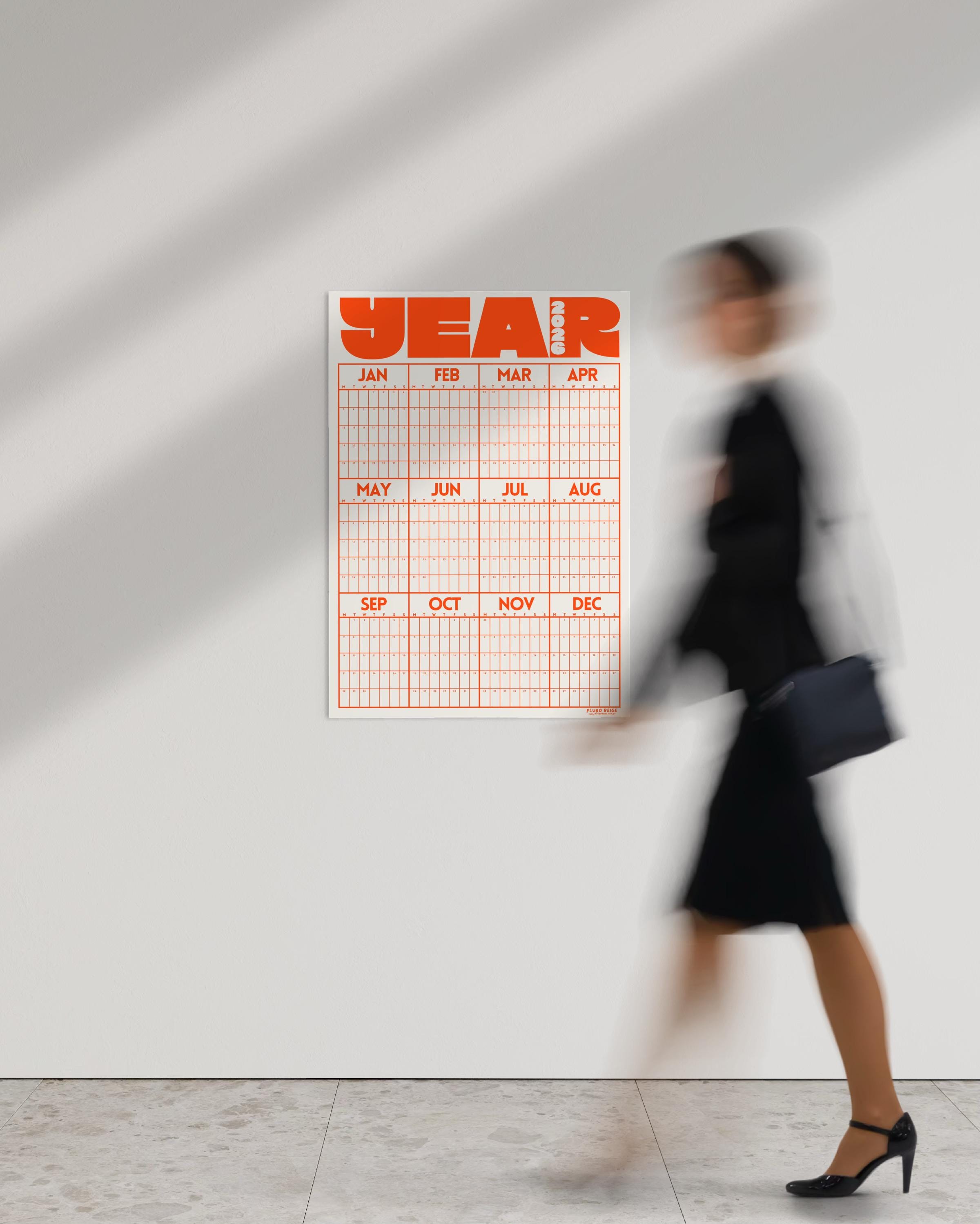 2026 Yearly Digital Calendar - A1 Format, Instant Download. ADHD ...