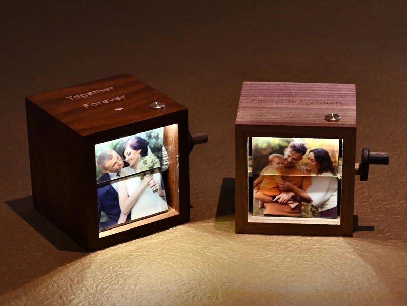 Personalized Photos Flipbook Animation Box, Wedding Gift, Wooden Photo ...