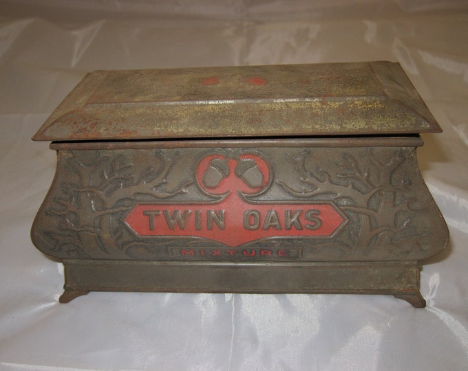 Vintage Tin, Twin Oaks Mixture Tobacco Humidor Tin "coffin" - Etsy