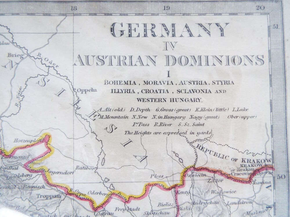 Antique 1832 Original Map Germany IV Austrian Dominions I Baldwin and ...