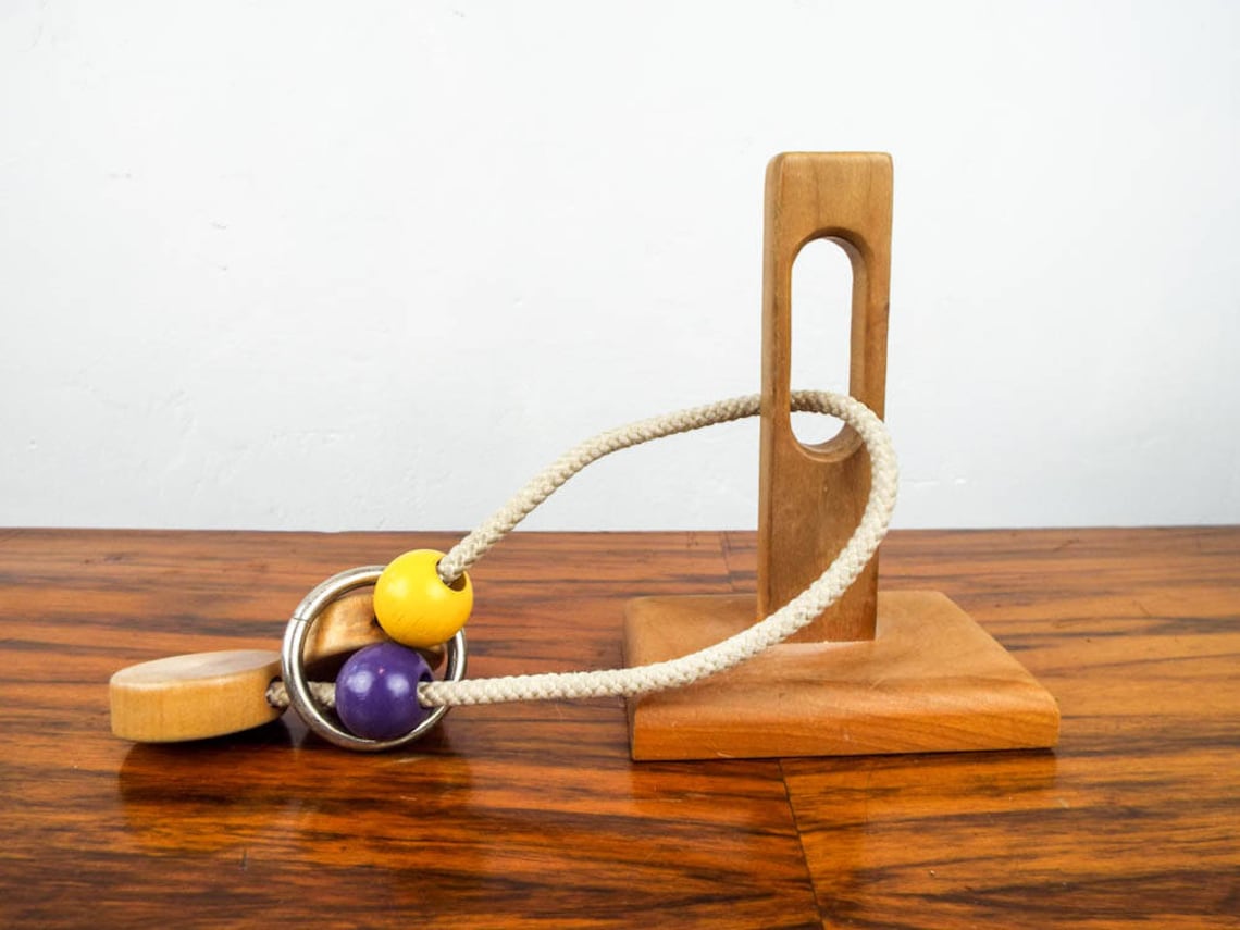 Vintage 1970s Lumberjack Toys Stumps Wooden Brain Teasers Office Desk ...