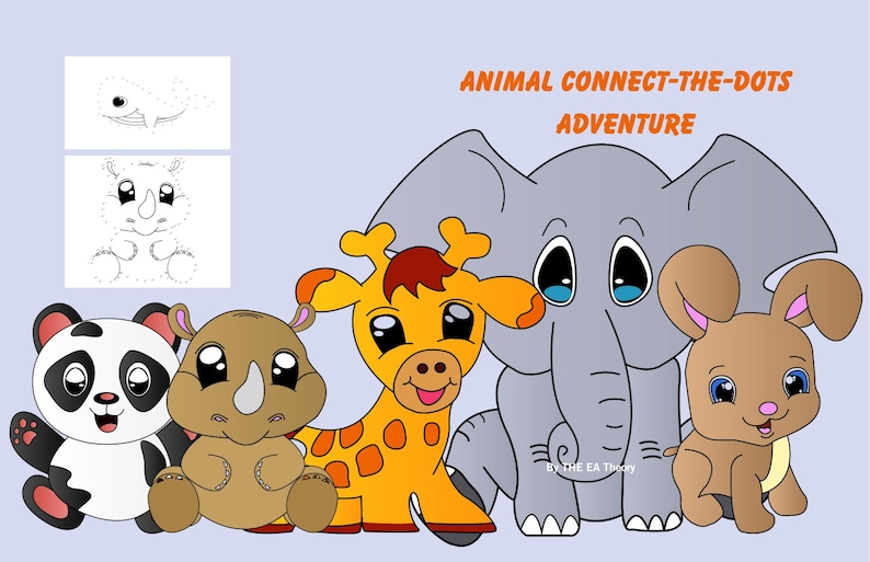 Animal Connect the Dots Adventure | Printable Kids Activity Book | Cute ...