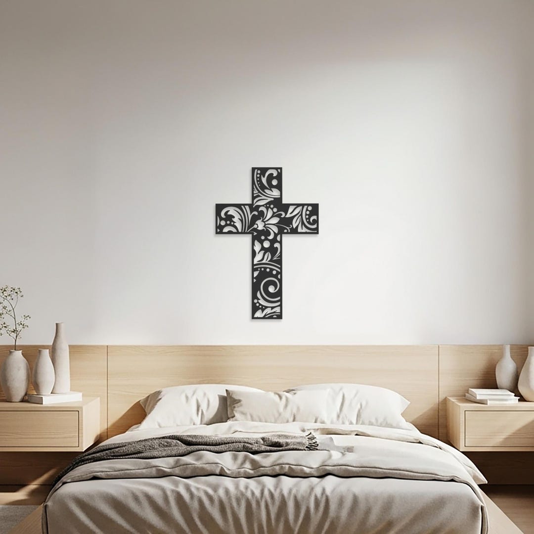 Ornamental Cross Metal Wall Art, Decorative Religious Christian Wall ...