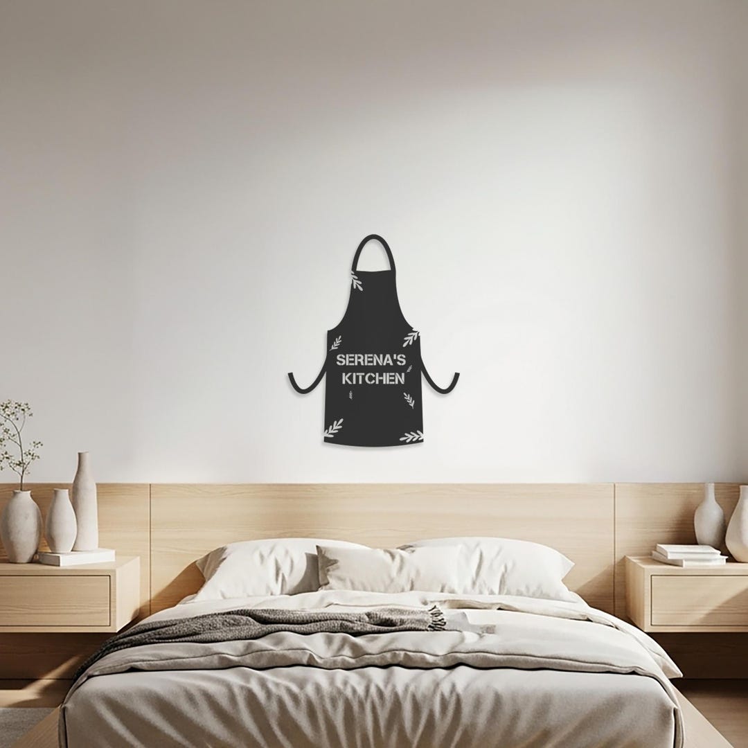 Custom Kitchen Apron Wall Art, Personalized Metal Chef Sign, Cooking ...