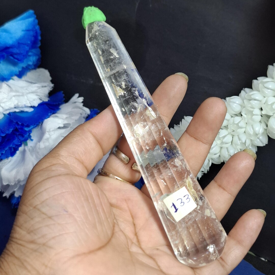 Satyaloka Rainbow Quartz Wand, Spiritual Meditation Crystal (133 Gram ...