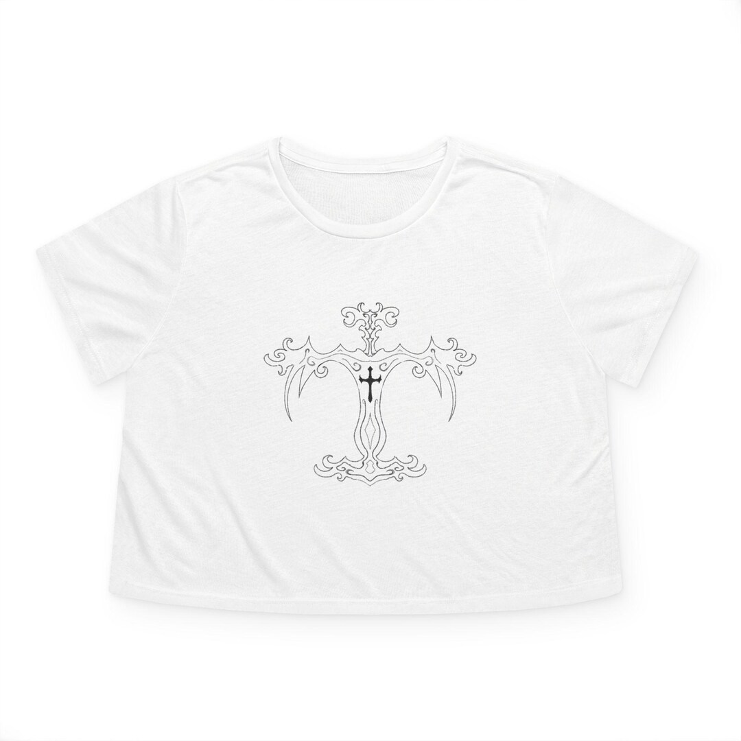 Ornate Gothic Cross Cropped Top | Tribal Cross Yop - Etsy