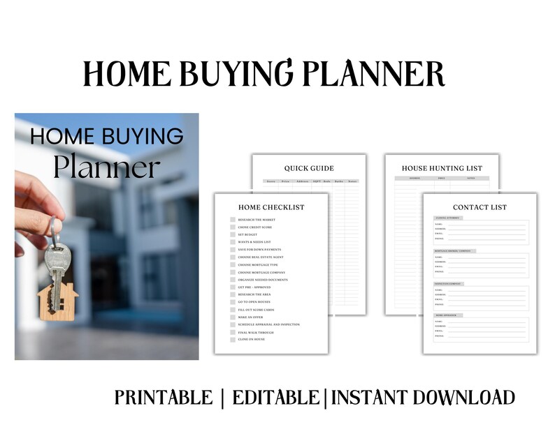 Home Buying Planner Printable | First Time Buyer Guide, House Hunting ...