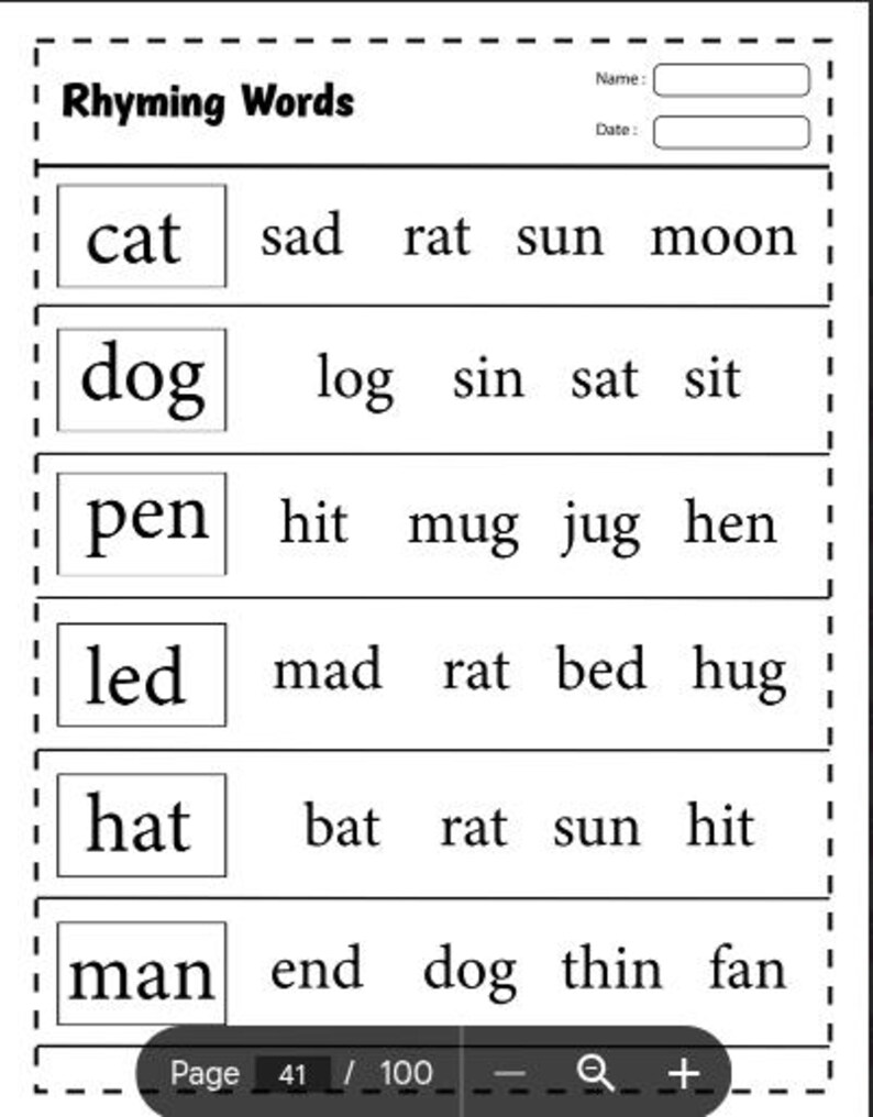 Tracing and Educational Sheets|100 Pages|math,rhyming,matching,counting ...