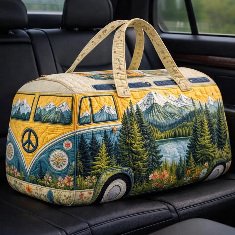 Vw Bus Quilted Duffle Bag - Etsy