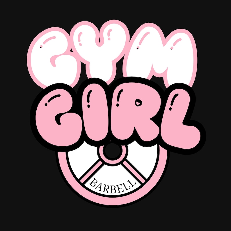 Gym Girl Barbell Design, Pink Fitness Graphic (digital Download) - Etsy