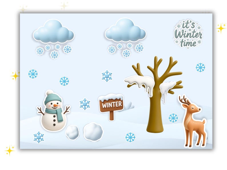 Winter Scene Activity for Kids | Preschool Cut and Paste, Fine Motor ...