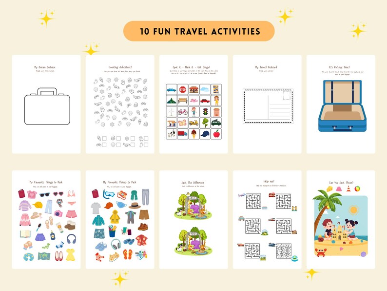 Kids Travel Journal | Printable Activity Book, Vacation Keepsake (PDF ...