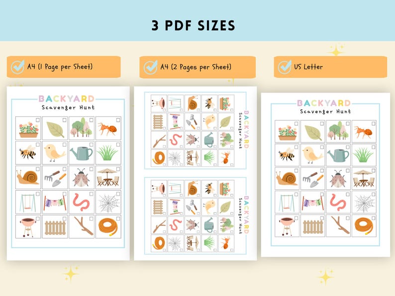 Backyard Scavenger Hunt Printable, Kids Nature Activity, Outdoor ...