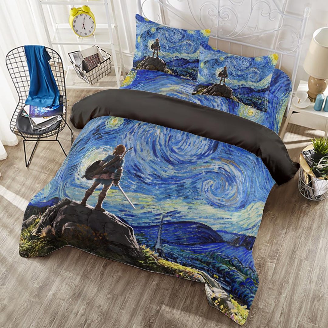 Zelda Starry Night Bedding Set, Van Gogh Inspired Duvet Cover - Etsy