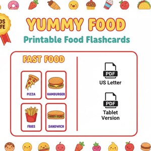 Printable Food Flashcards, Nutrition Game (PDF) - Etsy