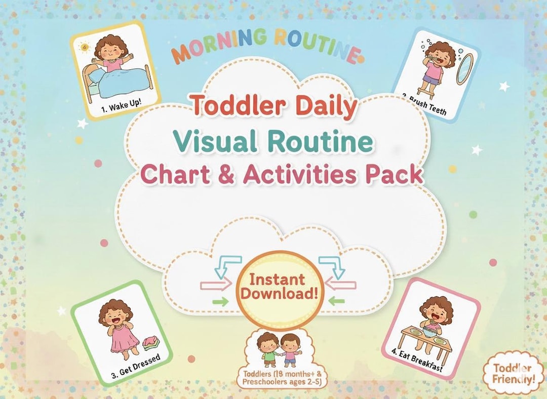 Toddler Daily Visual Routine Chart & Activities Pack | Preschool ...