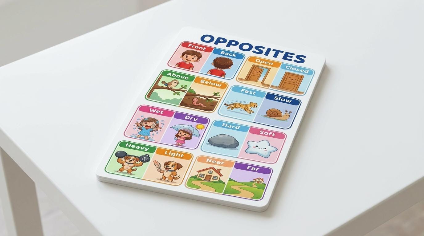 64 Opposites Mega Bundle, Montessori Preschool Posters, Toddler Visual ...