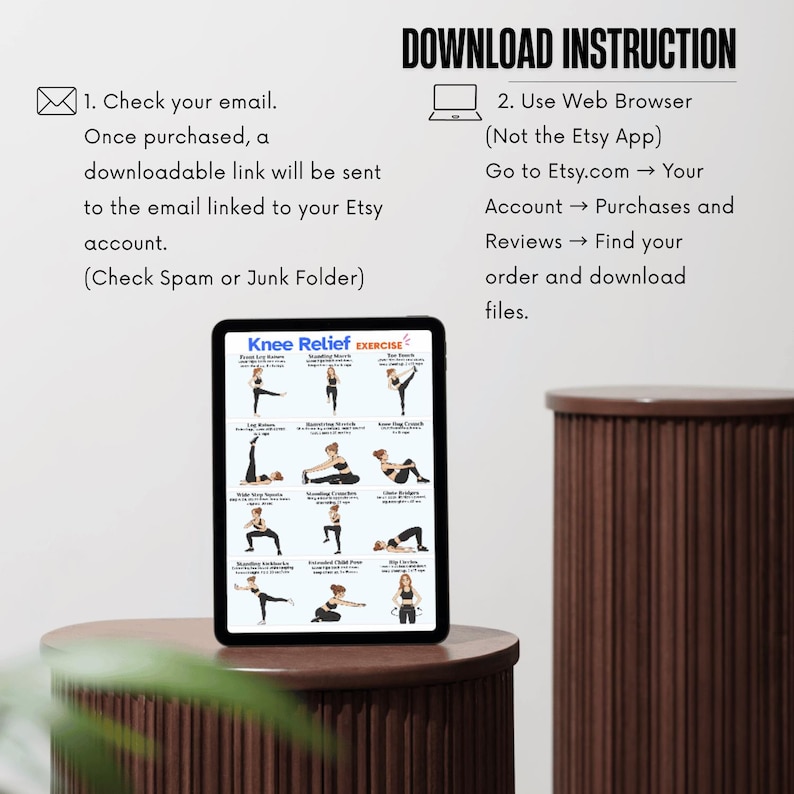 Knee Friendly Exercise Chart: PDF Digital Download, Knee Pain Relief ...