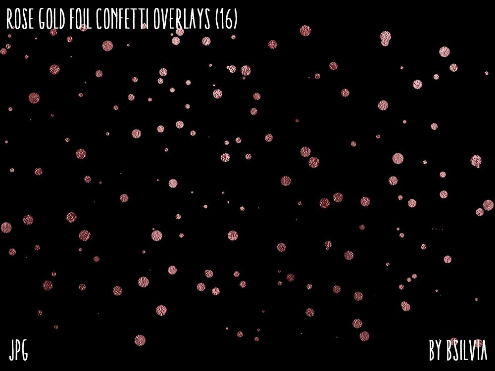 Rose Gold Foil Confetti Clipart Overlays, Rose Gold Confetti Clipart ...