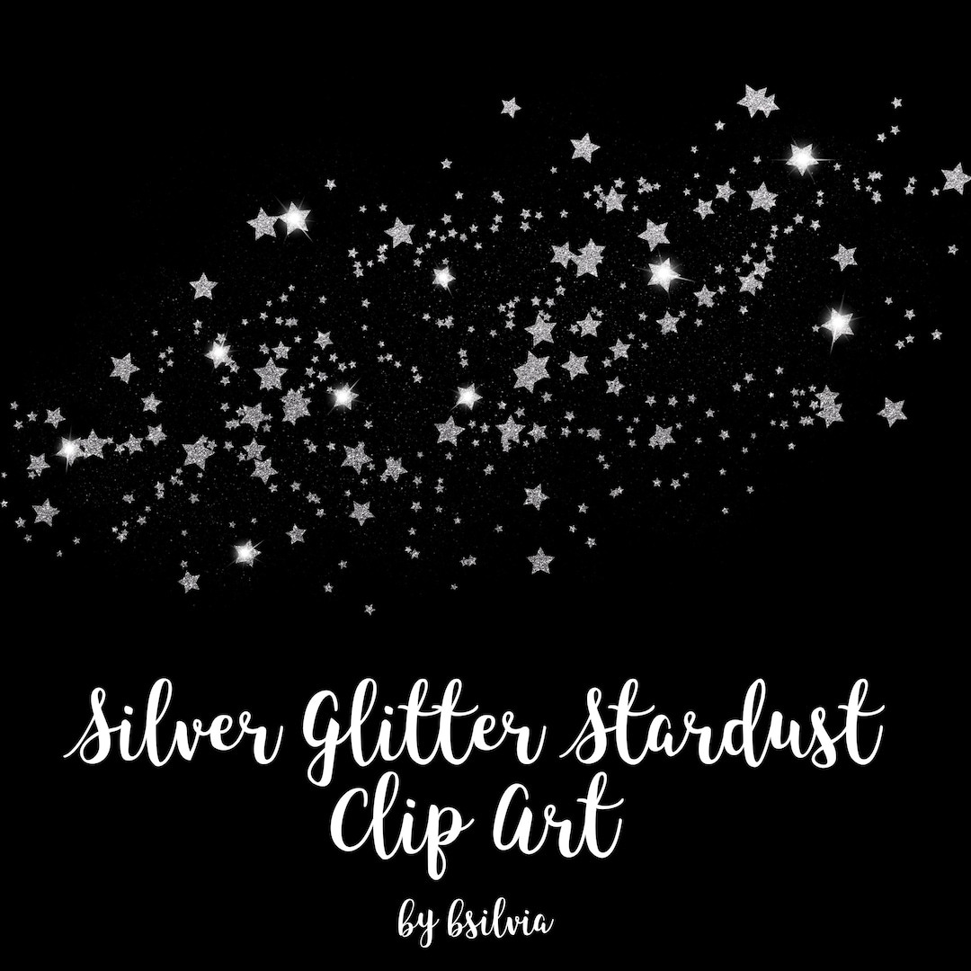 Silver Glitter Stardust Clip Art, Silver Glitter Stars Transparent PNG ...