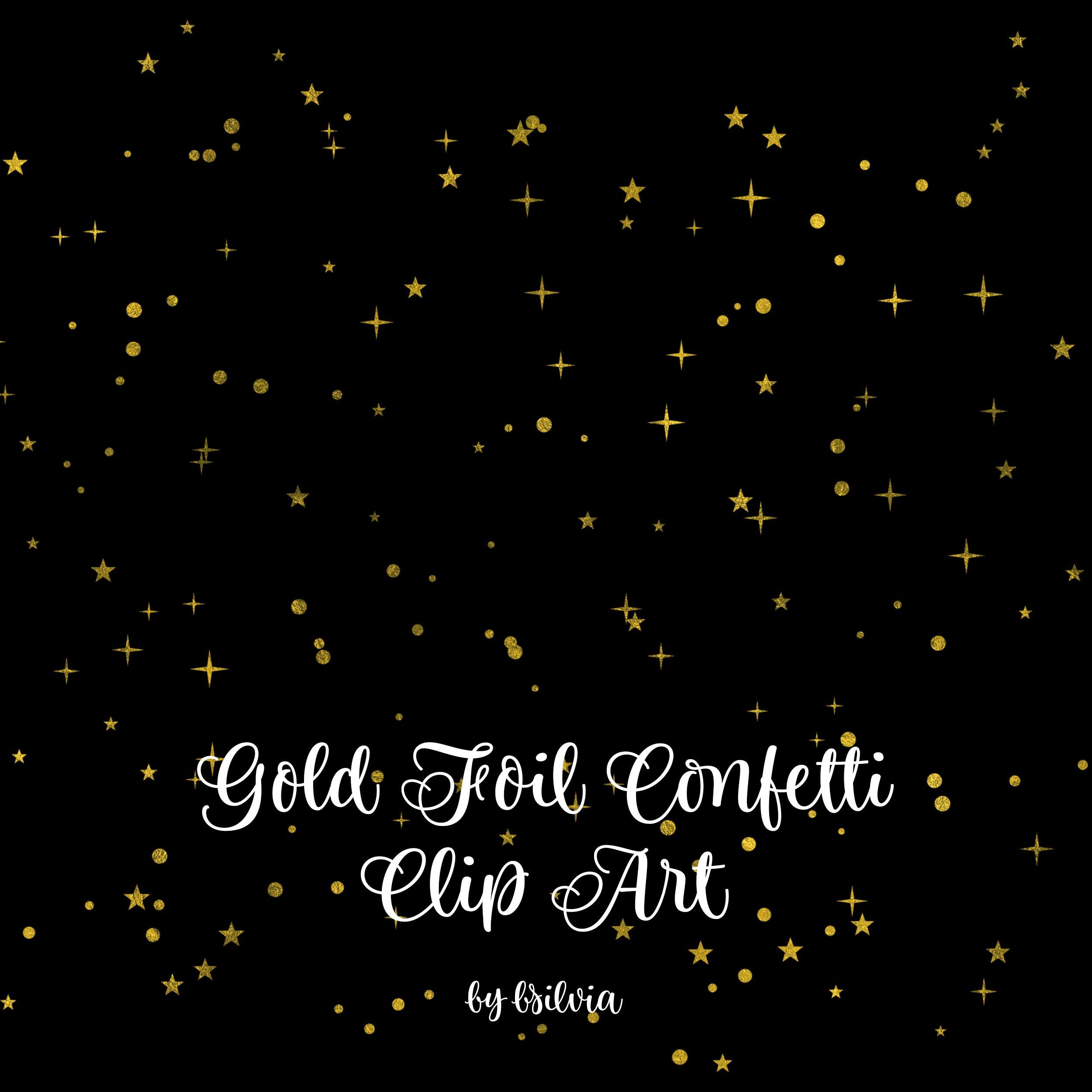 Gold Foil Confetti Clipart Overlays, Gold Confetti Clipart, Transparent ...
