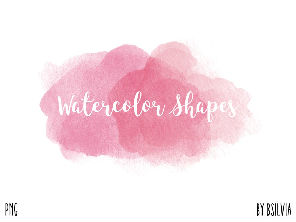 Watercolor Shapes Clip Art Watercolor Splashes Transparent | Etsy