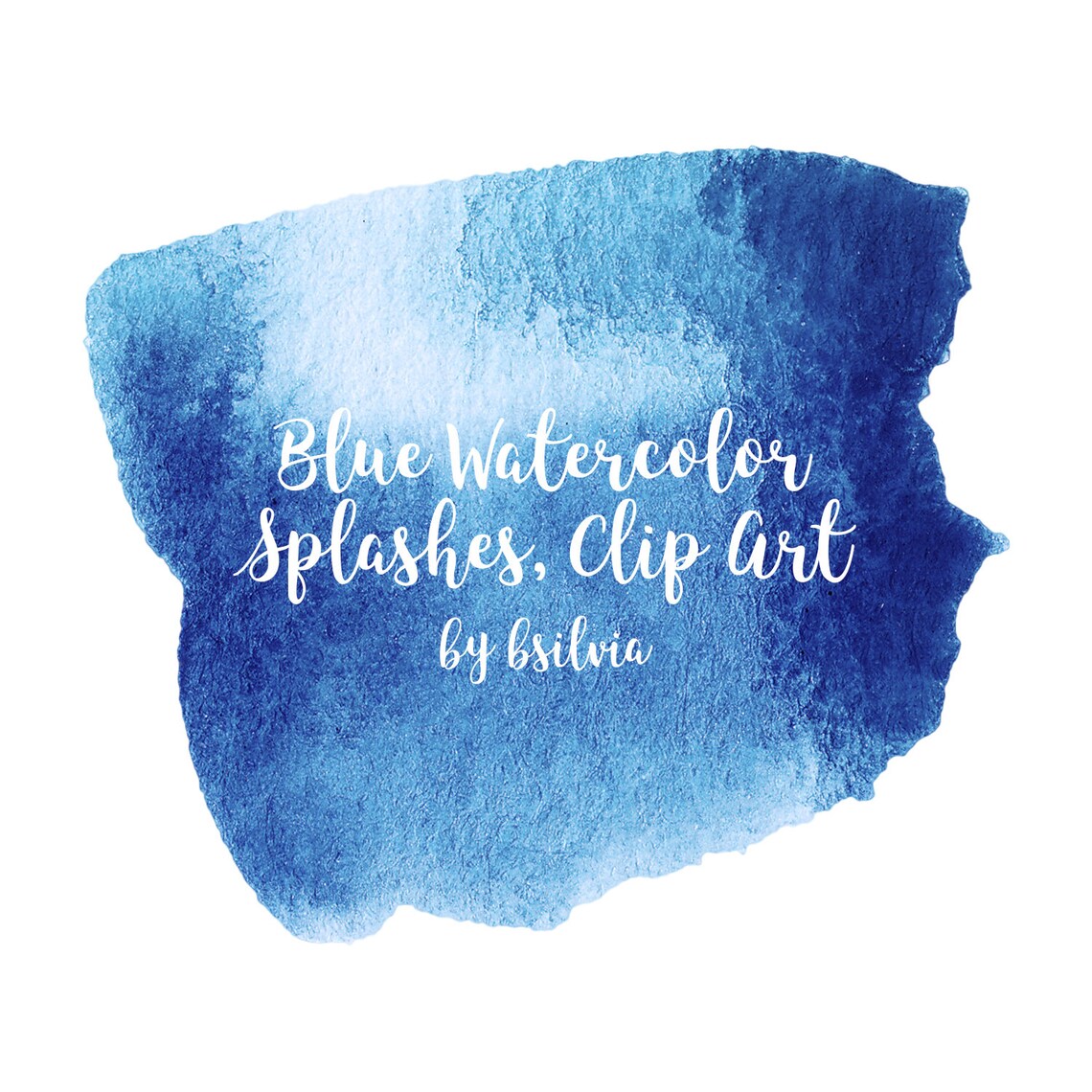 Blue Watercolor Splashes Clip Art Watercolor Brush Strokes - Etsy