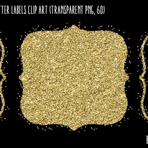 Gold Glitter Confetti Labels Clipart, Transparent PNG, Gold Glitter ...