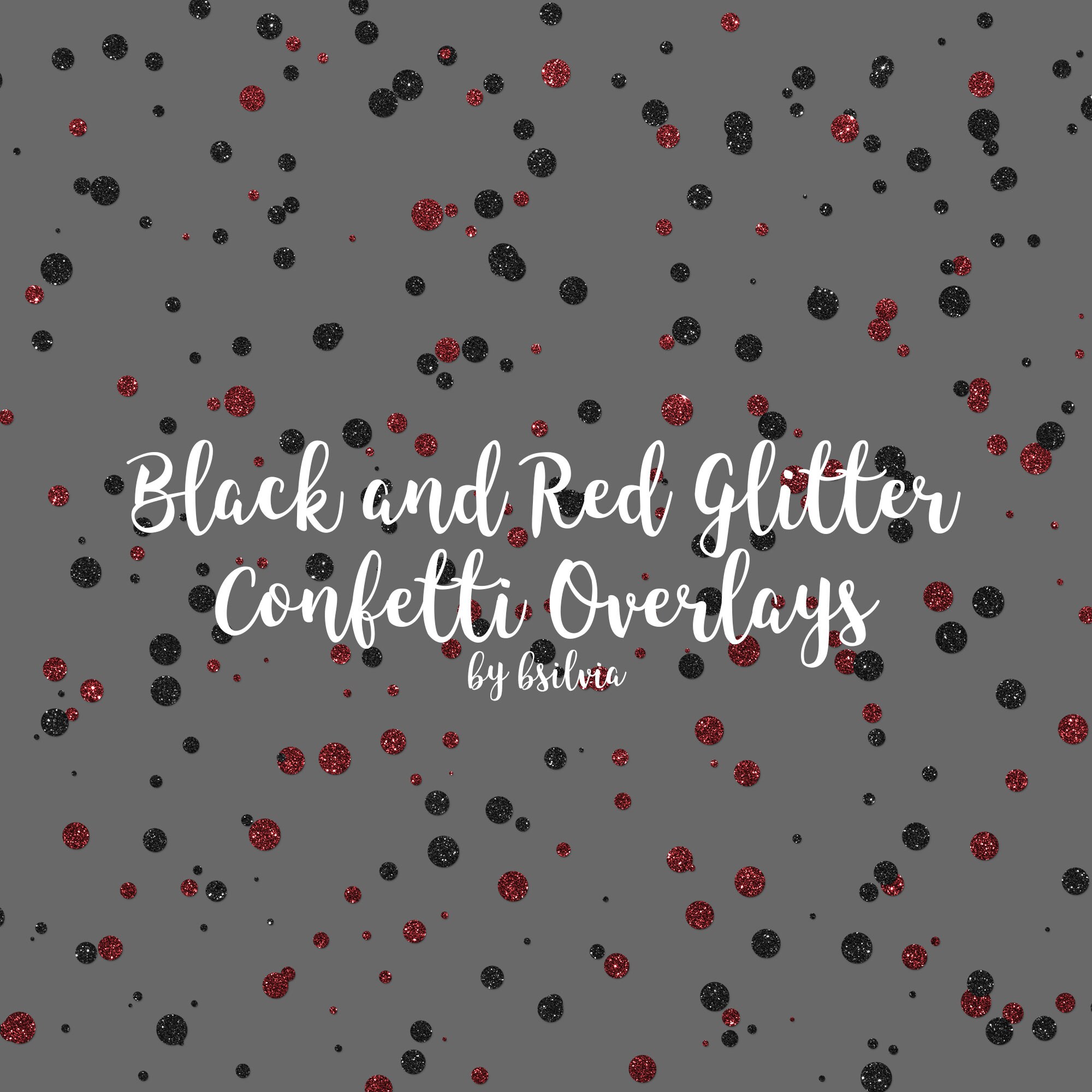 Black and Red Glitter Confetti Overlays Glitter Confetti | Etsy
