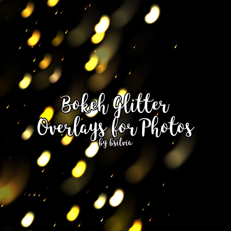 Bokeh Glitter Overlays Yellow and Blue Glitter Overlays | Etsy