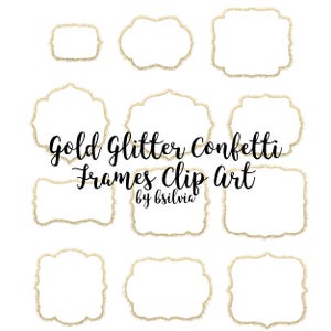 Gold Glitter Confetti Frames Clipart, Transparent PNG, Gold Glitter ...