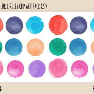 Watercolor Clipart Circles 27 Pc Handpainted Round Clip Art - Etsy