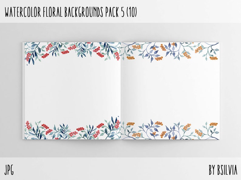 Watercolor Floral Backgrounds With Text Space Watercolor - Etsy