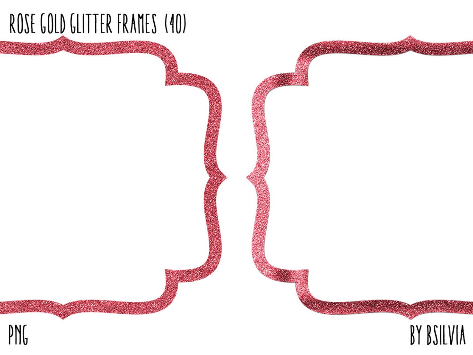 Rose Gold Glitter Frame Clipart Rose Gold Glitter Border - Etsy