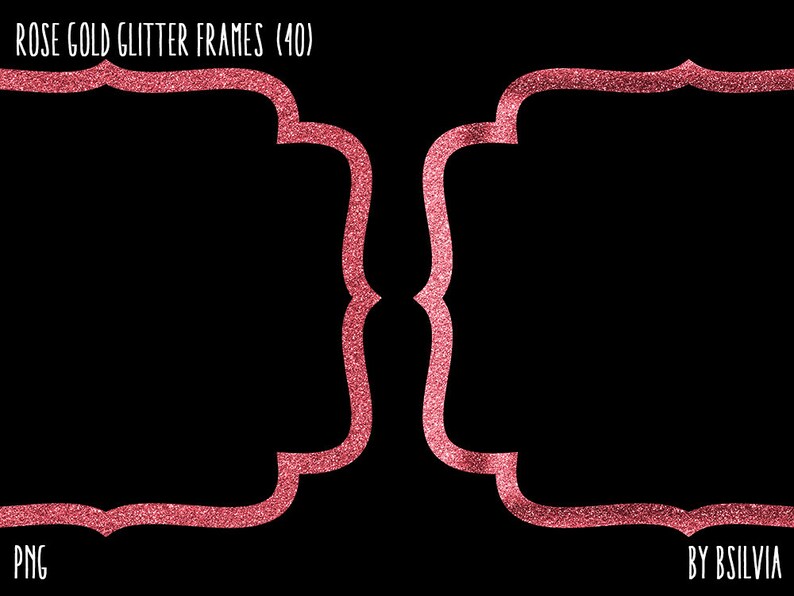 Rose Gold Glitter Frame Clipart, Rose Gold Glitter Border Clipart, Rose ...
