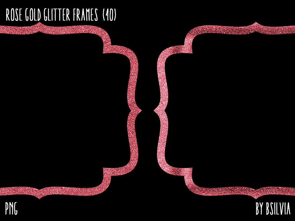 Rose Gold Glitter Frame Clipart Rose Gold Glitter Border - Etsy