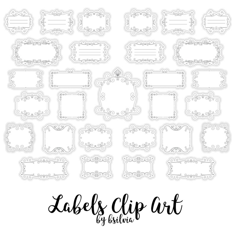 Labels Clip Art, Transparent PNG Files, Vector Files (EPS), Retro ...