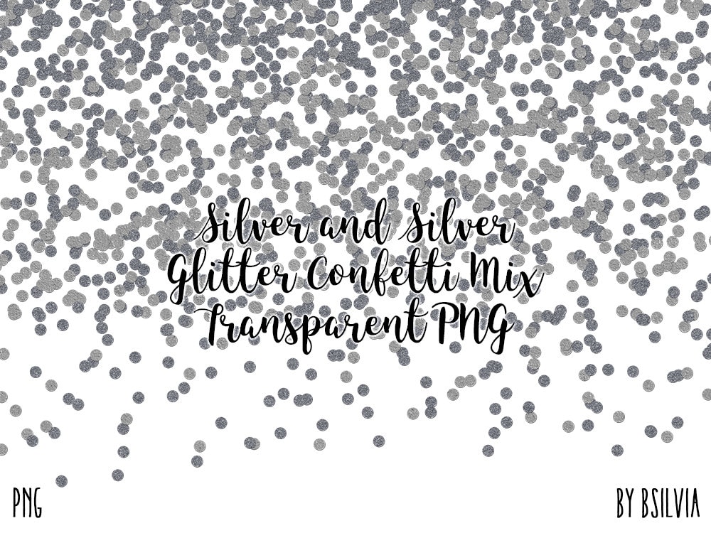 Silver Confetti Overlays Silver Glitter Confetti Transparent - Etsy